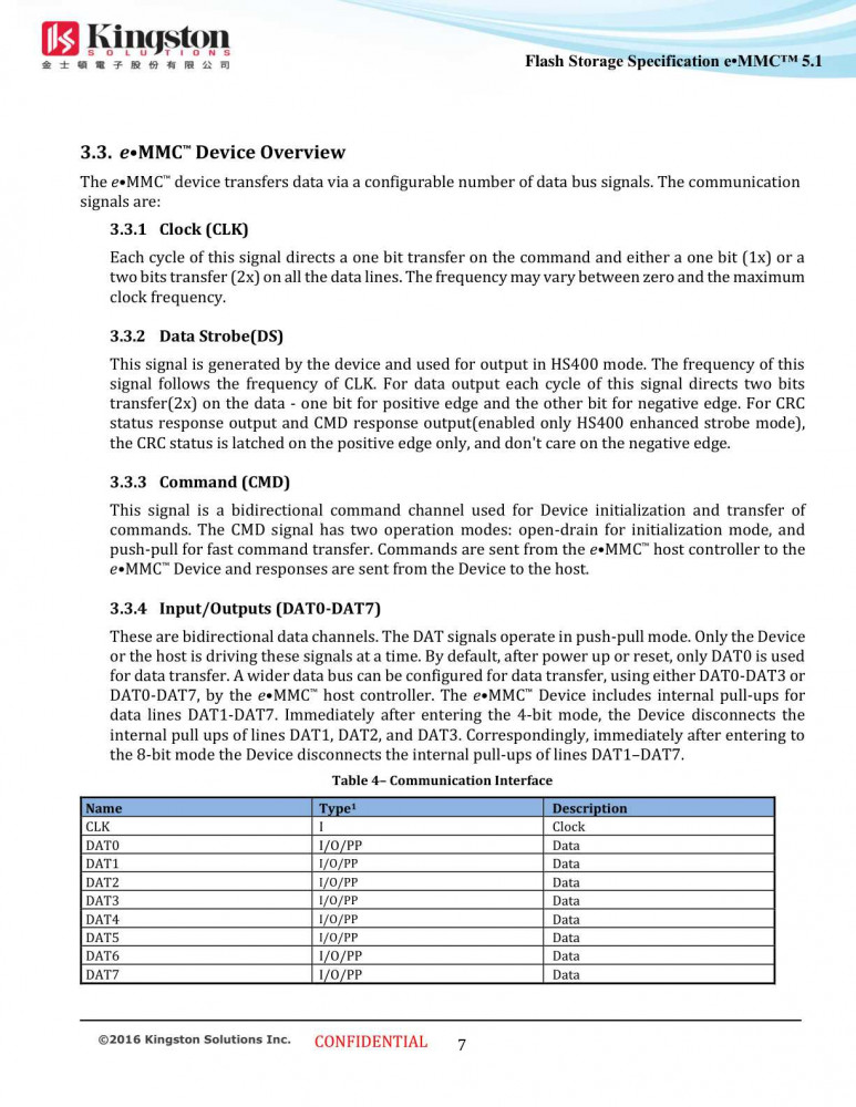 Kingston EMMC04G-M627 datasheet page 7