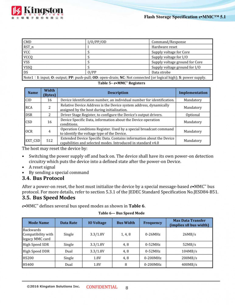 Kingston EMMC04G-M627 datasheet page 8