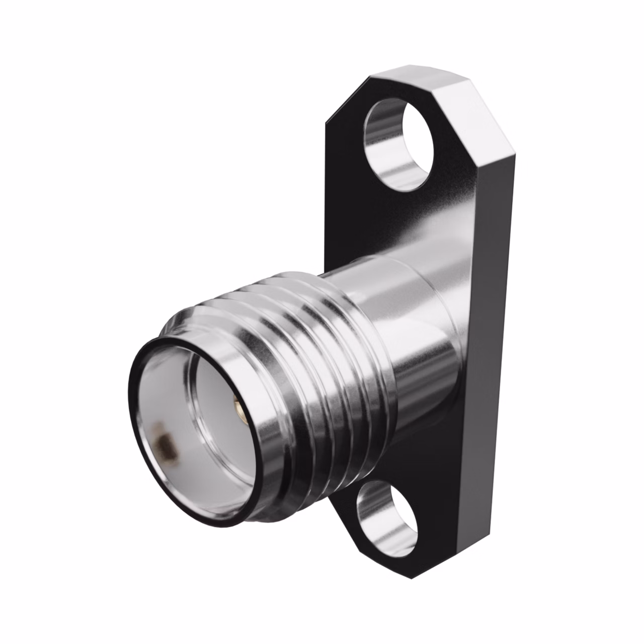 SMA Jack, Straight, 2-Hole Flange Mount, Flat Tab Contact, Stainless Steel Body, Passivated, 50 Ohms for sale