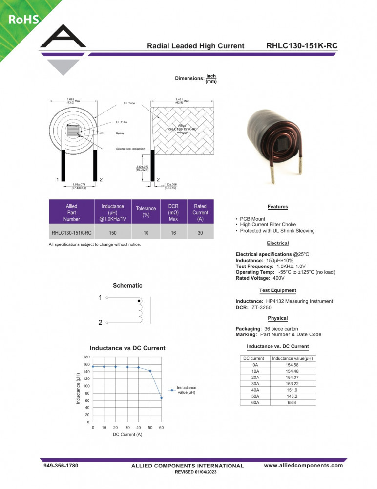 RHLC130-151K-RC technical document page