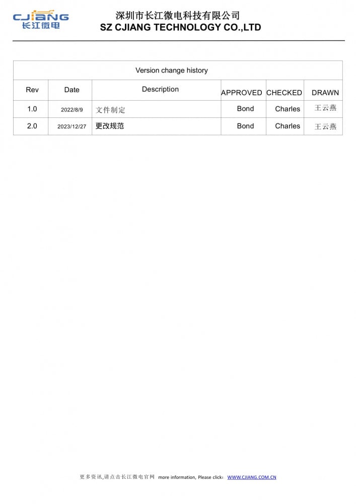 FACM7060F series specification page 2