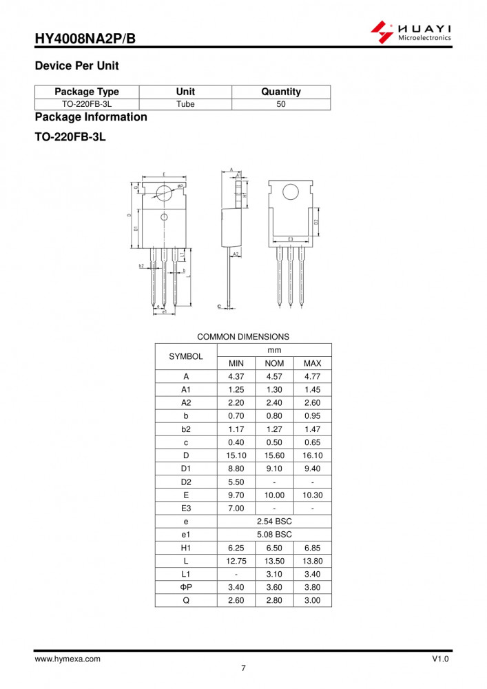 HY4008NA2P datasheet page 7