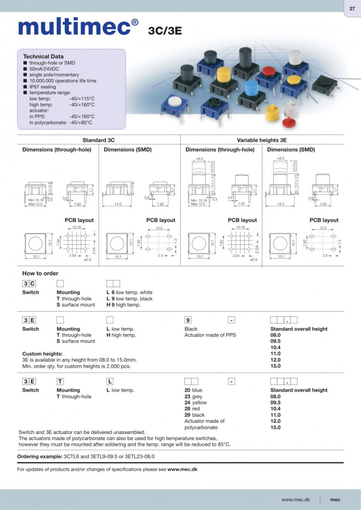 APEM 3CTL9 technical document page 2