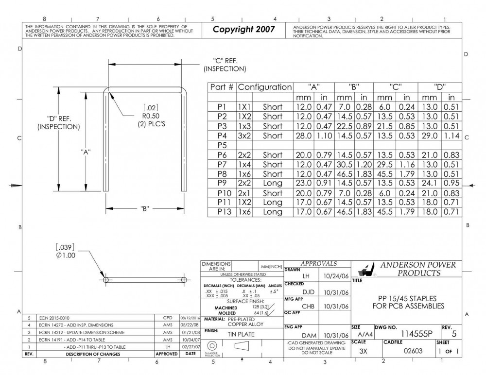 Anderson Power 114555P drawing preview