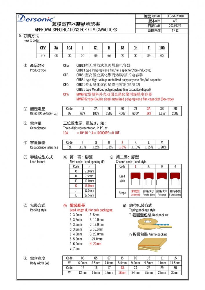 Dersonic approval specification page 5