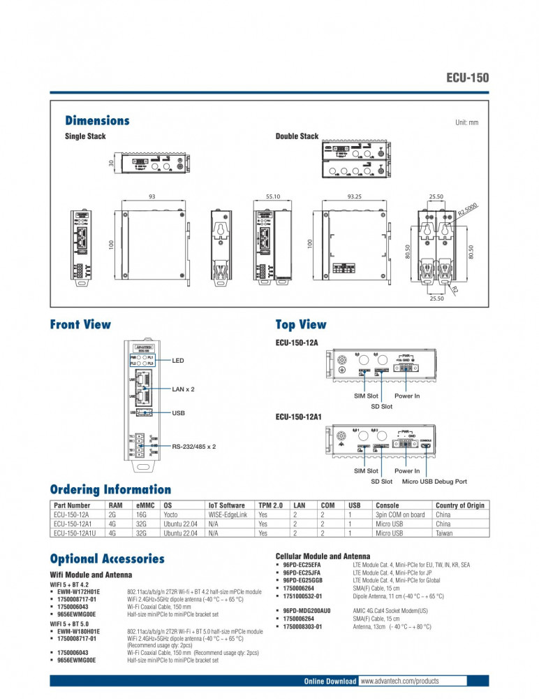 ECU-150 product documentation page 2
