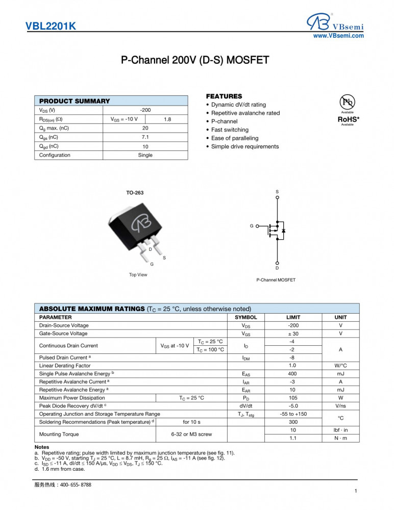 VBL2201K datasheet page 1