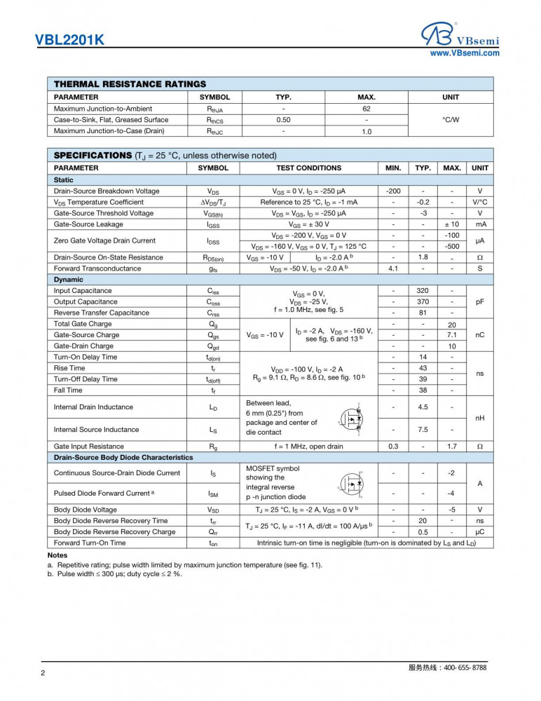 VBL2201K datasheet page 2