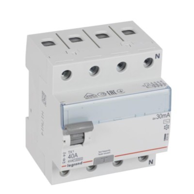 RCCB TX³ - 4P 400V~ 40A AC type - 30mA sensitivity - Neutral on right-hand side - Without auxiliary for sale