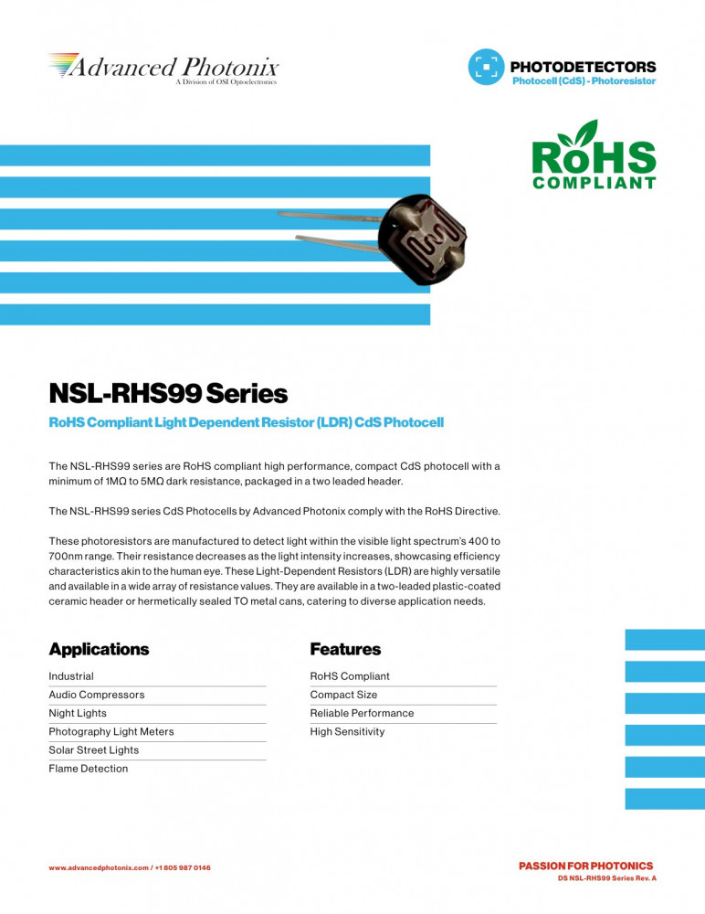 NSL-RHS99 series datasheet page 1