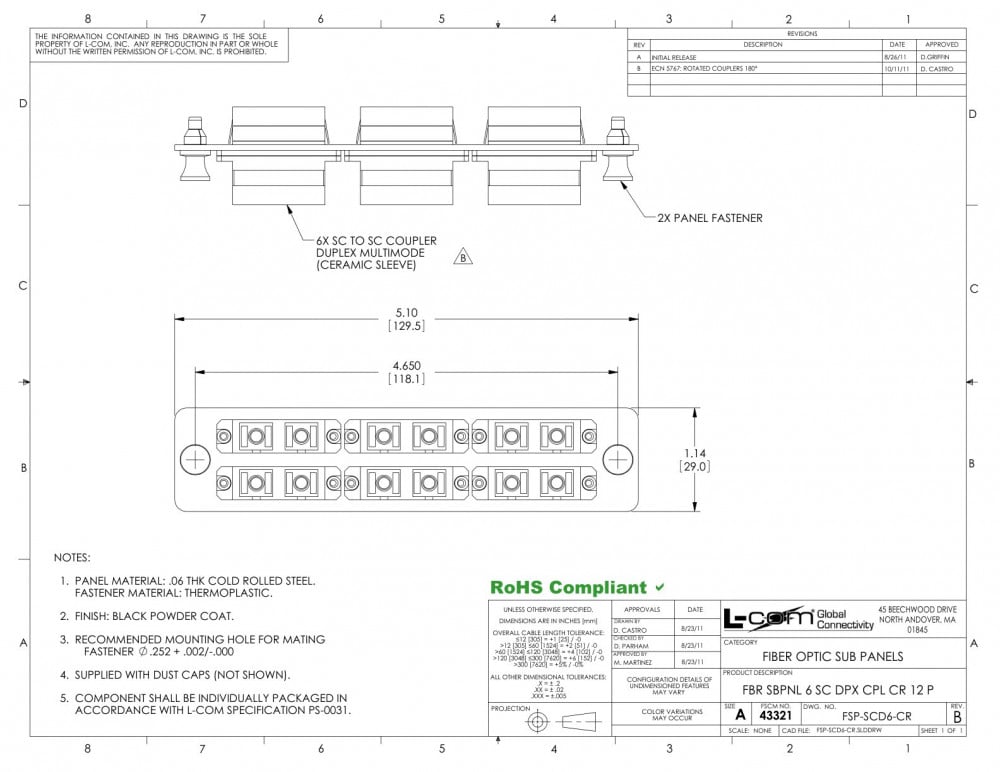 FSP-SCD6-CR technical drawing