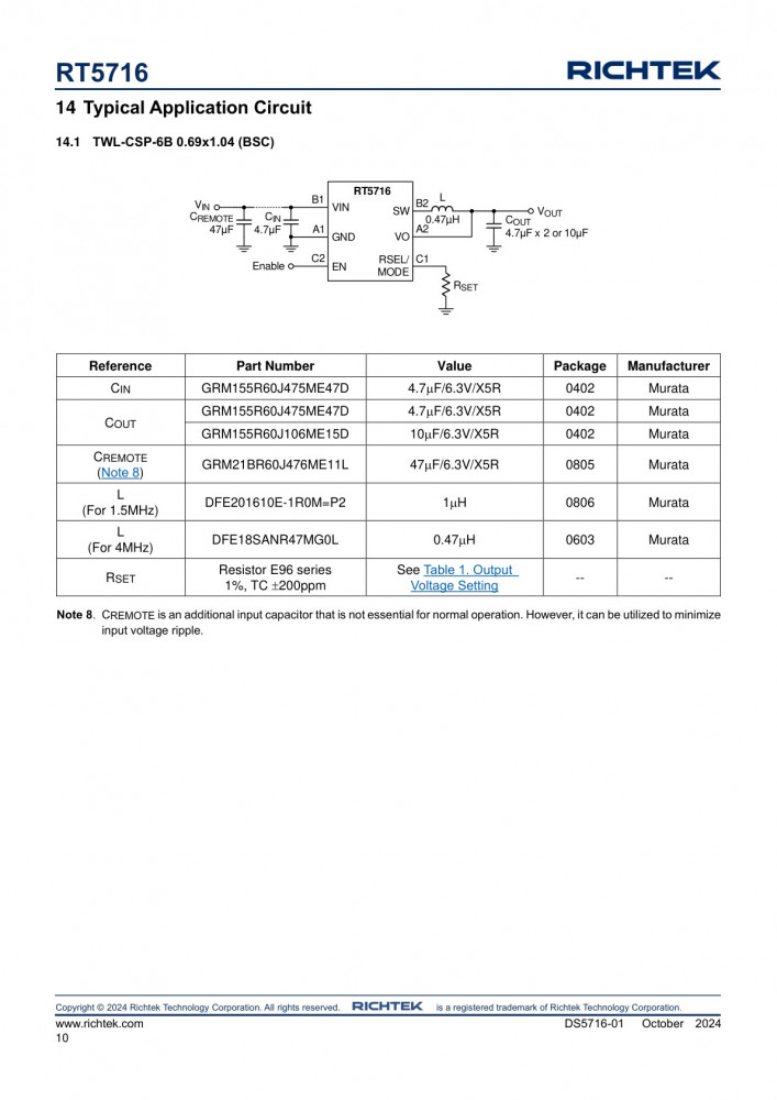 RT5716 datasheet page 10