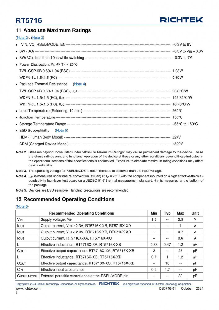 RT5716 datasheet page 6