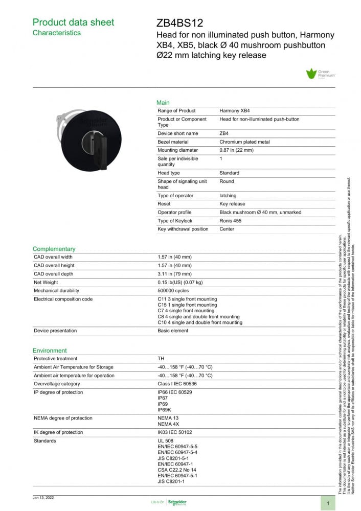 ZB4BS12 technical document page 1