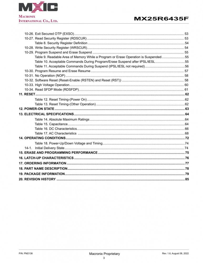 MX25R6435F datasheet page 3