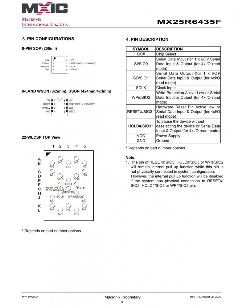 MX25R6435F datasheet page 8