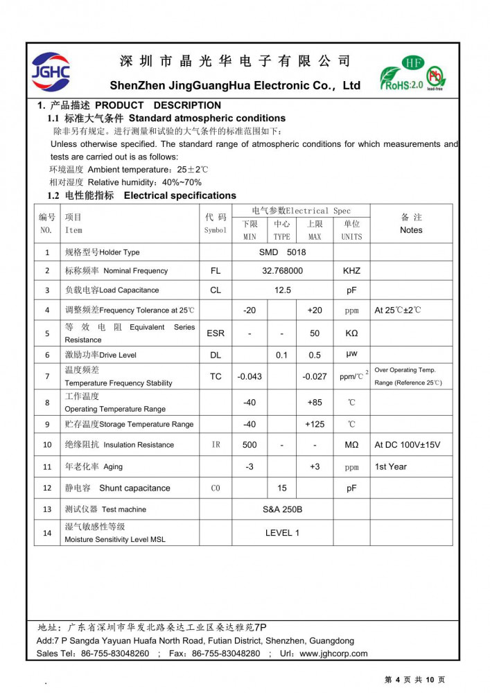 JGHC H51003271C2050CY specification page 4