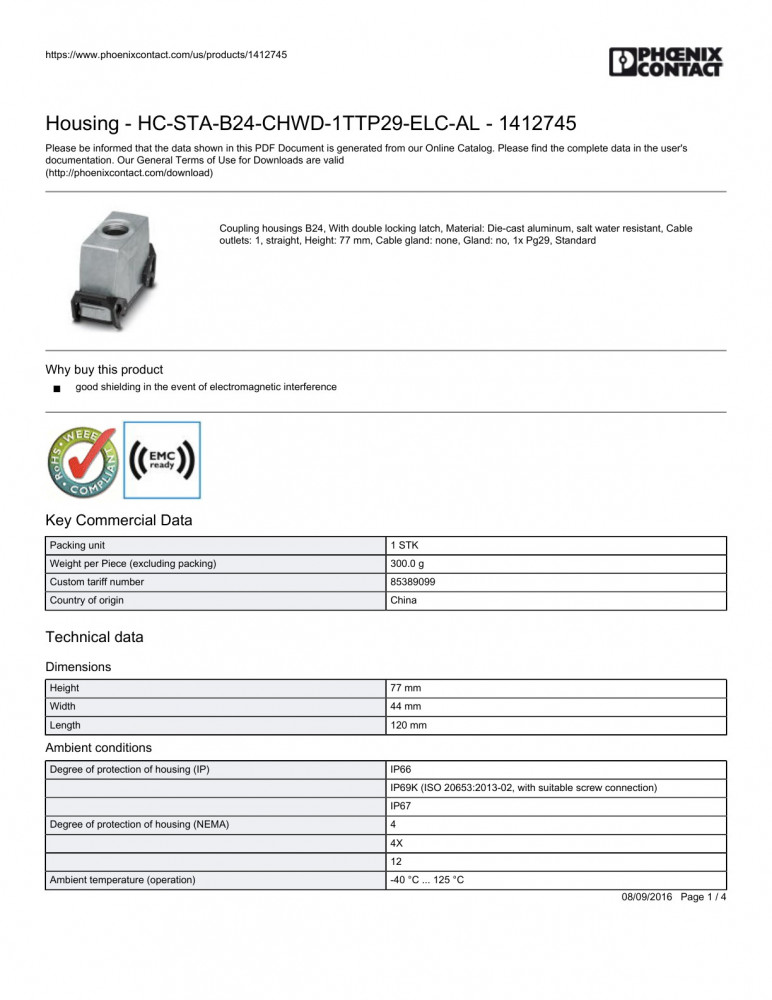 Phoenix Contact 1412745 document page 1