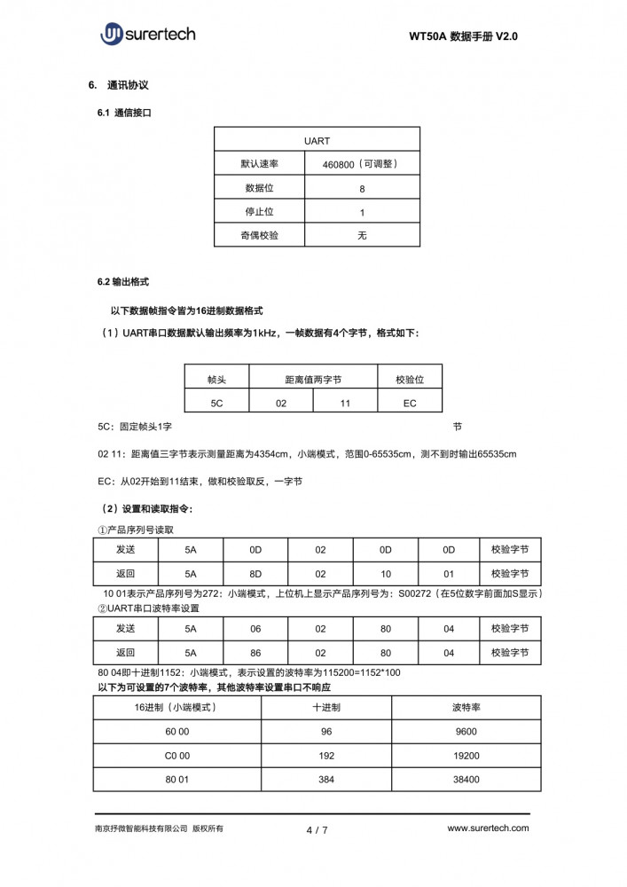 WT50A-U technical document page 4