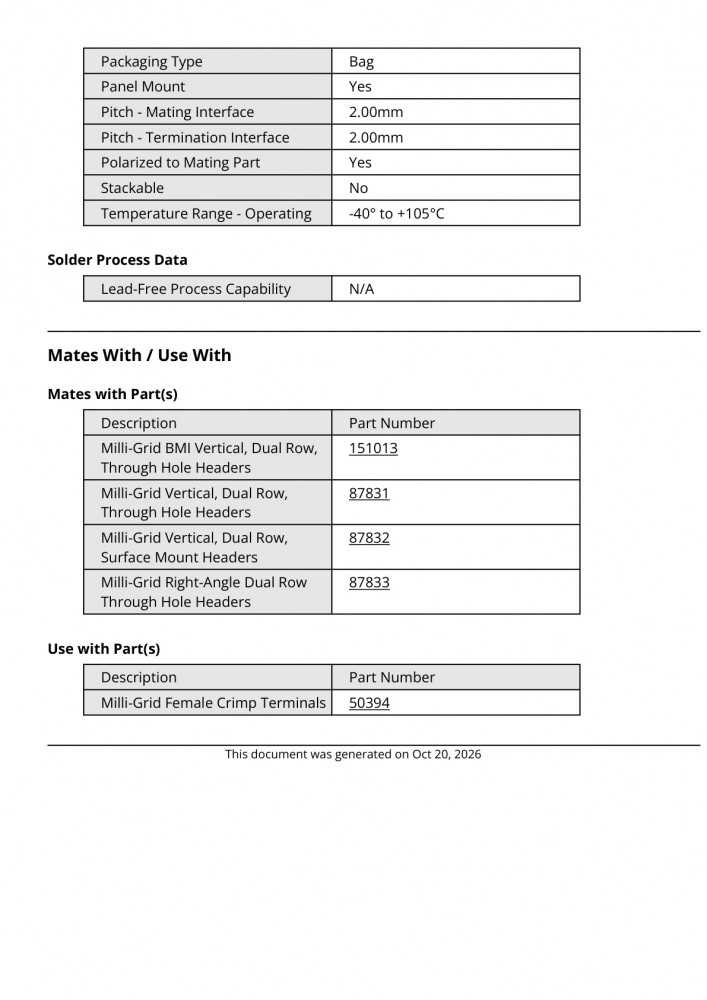 Molex 151014 product specification page image 3