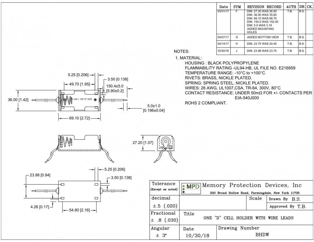 MPD BHDW technical drawing preview