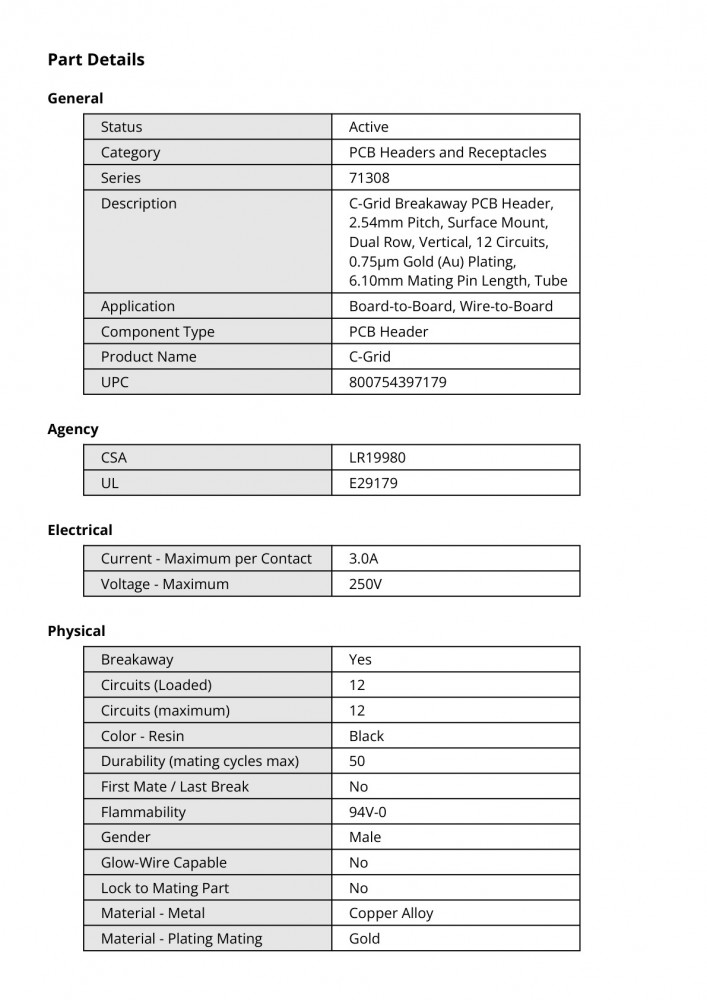 Technical document page 2 for MOLEX 15913120
