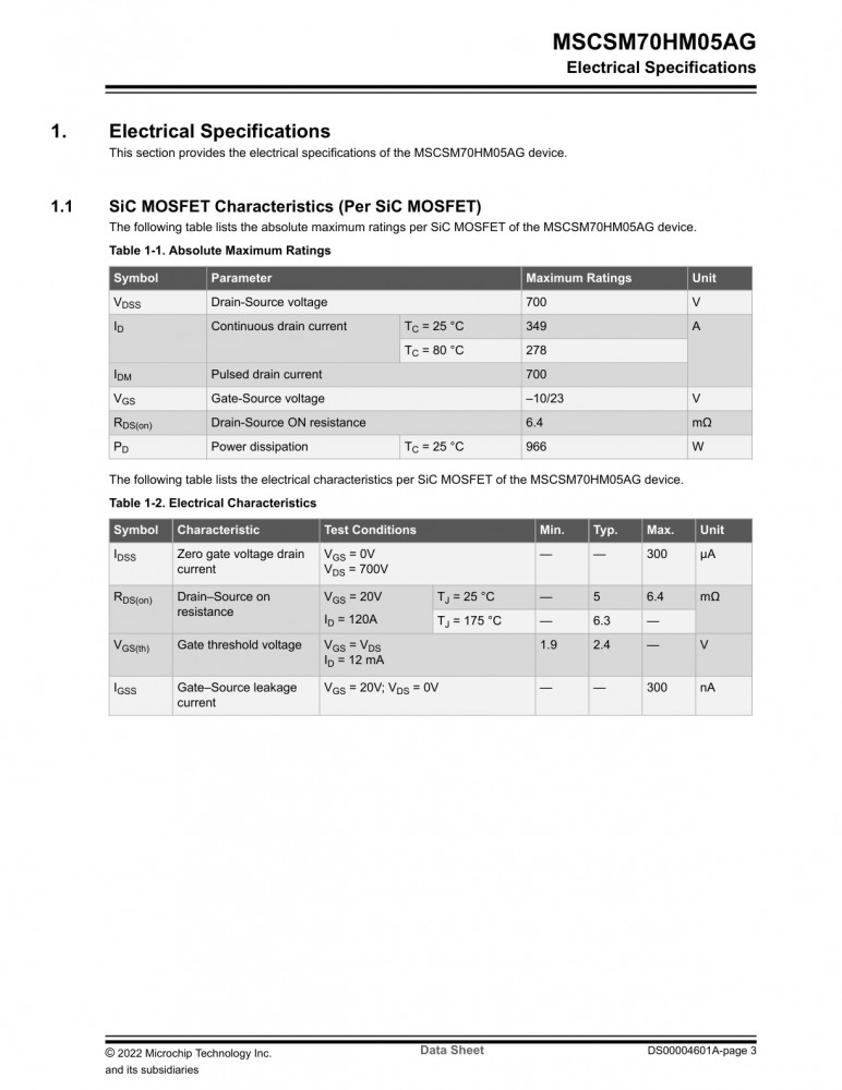 MSCSM70HM05AG datasheet page 3
