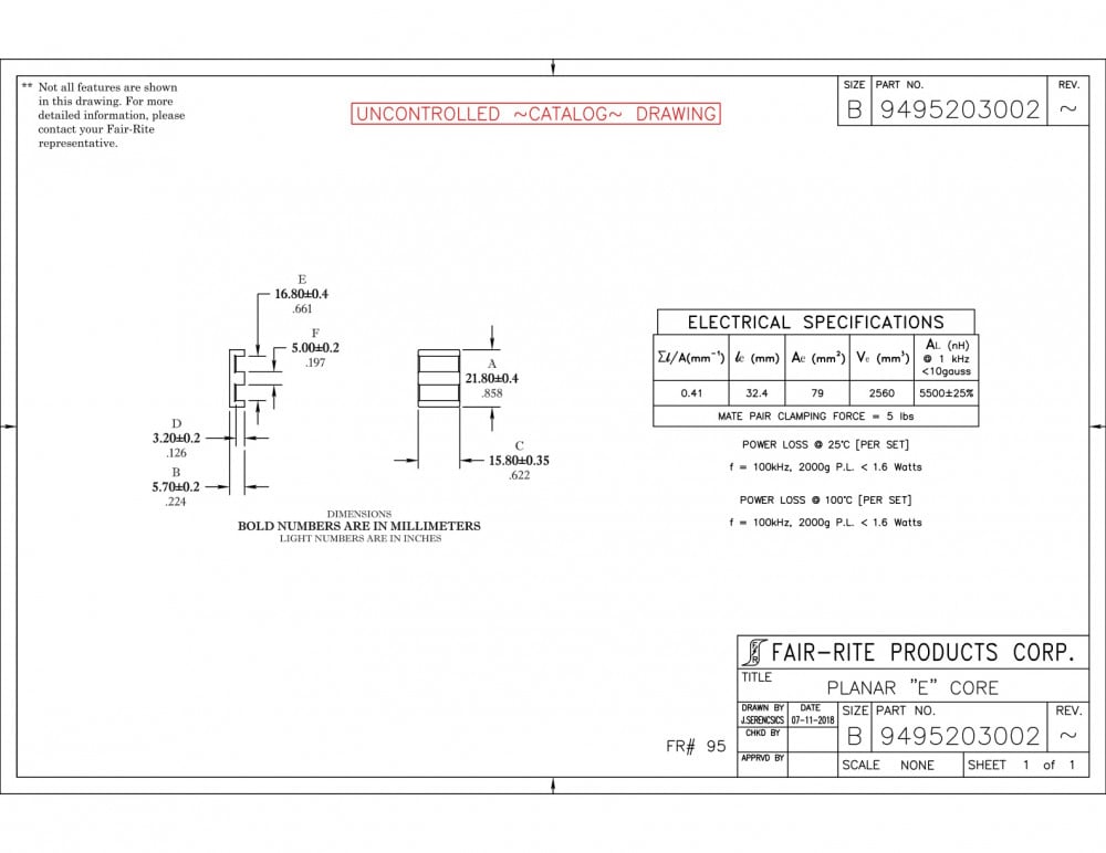Fair-Rite 9495203002 technical drawing preview