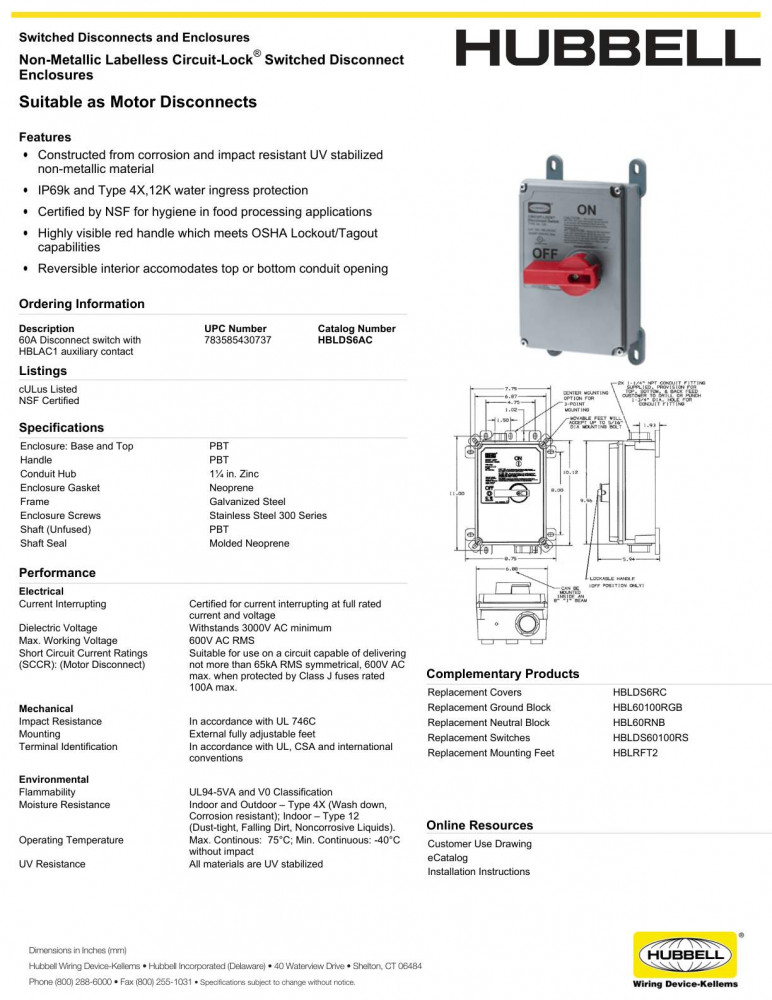 HBLDS6AC product documentation image