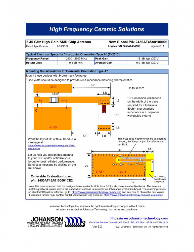 2450AT45A100E datasheet page 5