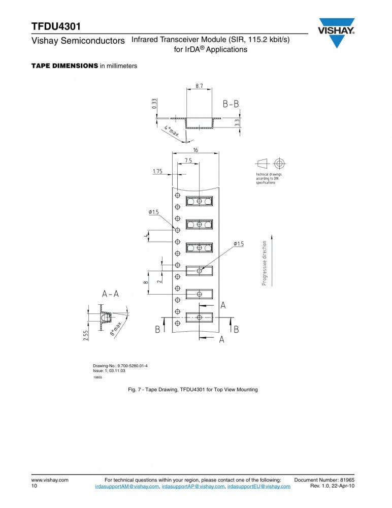TFDU4301-TT1 datasheet page 10