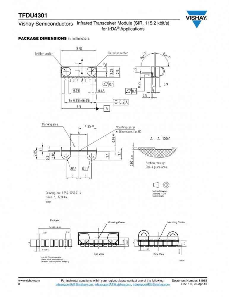 TFDU4301-TT1 datasheet page 8