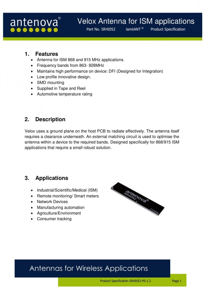SR4I052 datasheet page 1