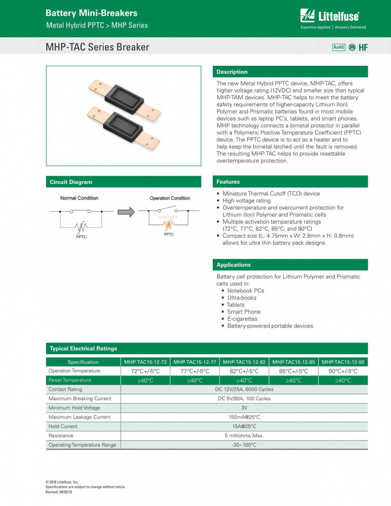 MHP-TAC series technical document page 1