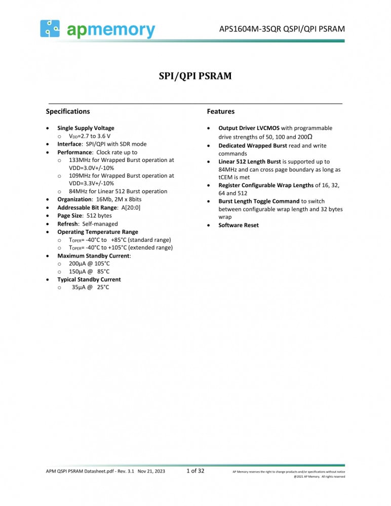 APS1604M-3SQR-ZR datasheet page 1