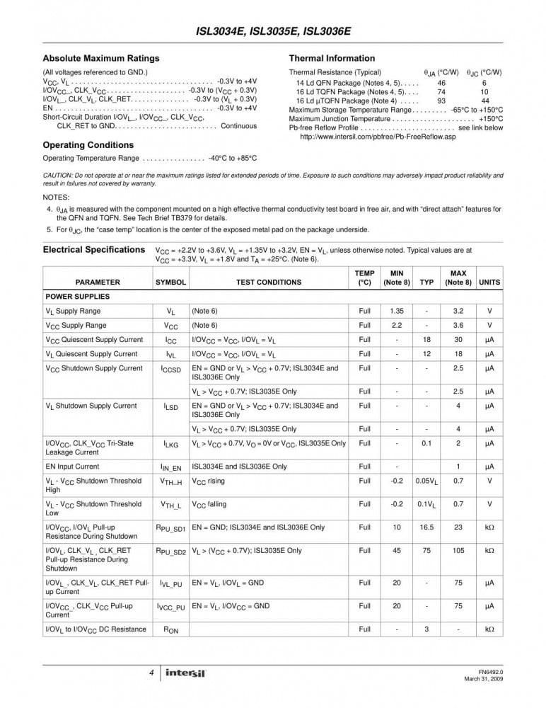 ISL3036EIRZ-TK datasheet page 4