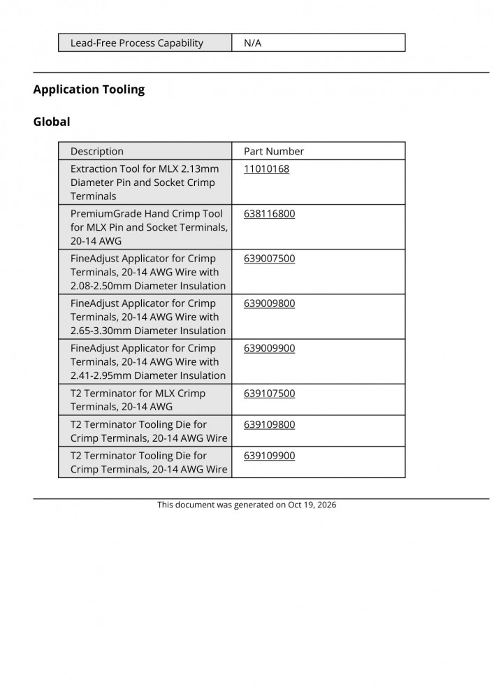 MOLEX .084 inch connector family technical document, page image 3