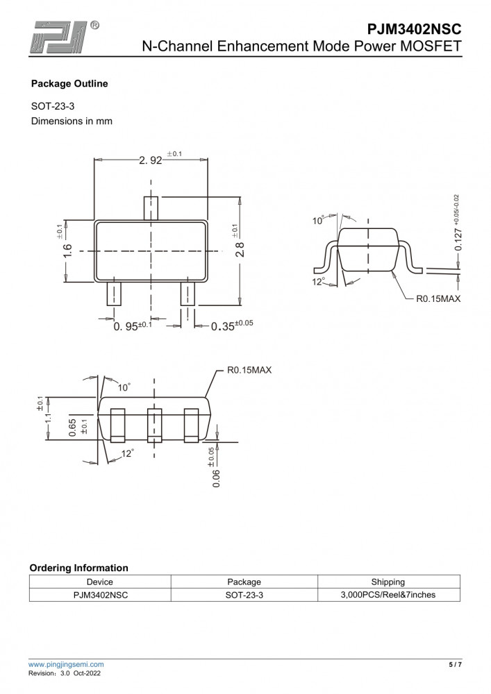 PJM3402NSC datasheet page 5