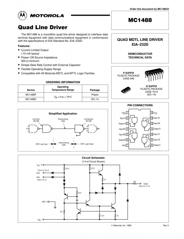 MC1488 datasheet page 1