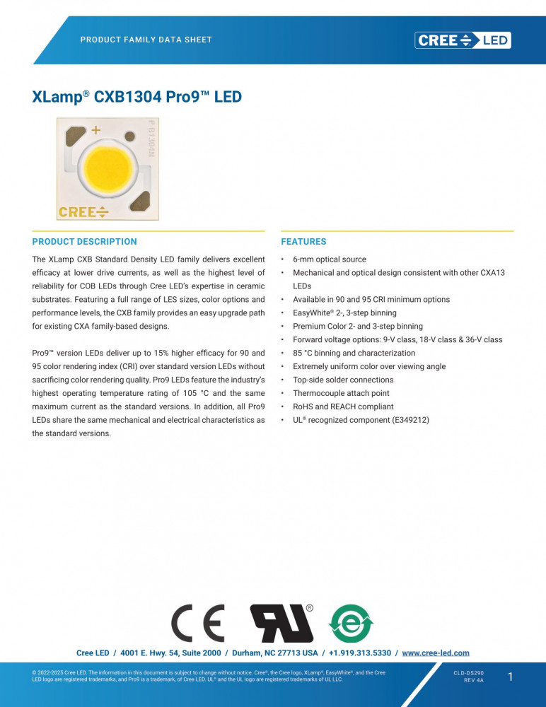CXB1304 Pro9 datasheet page 1