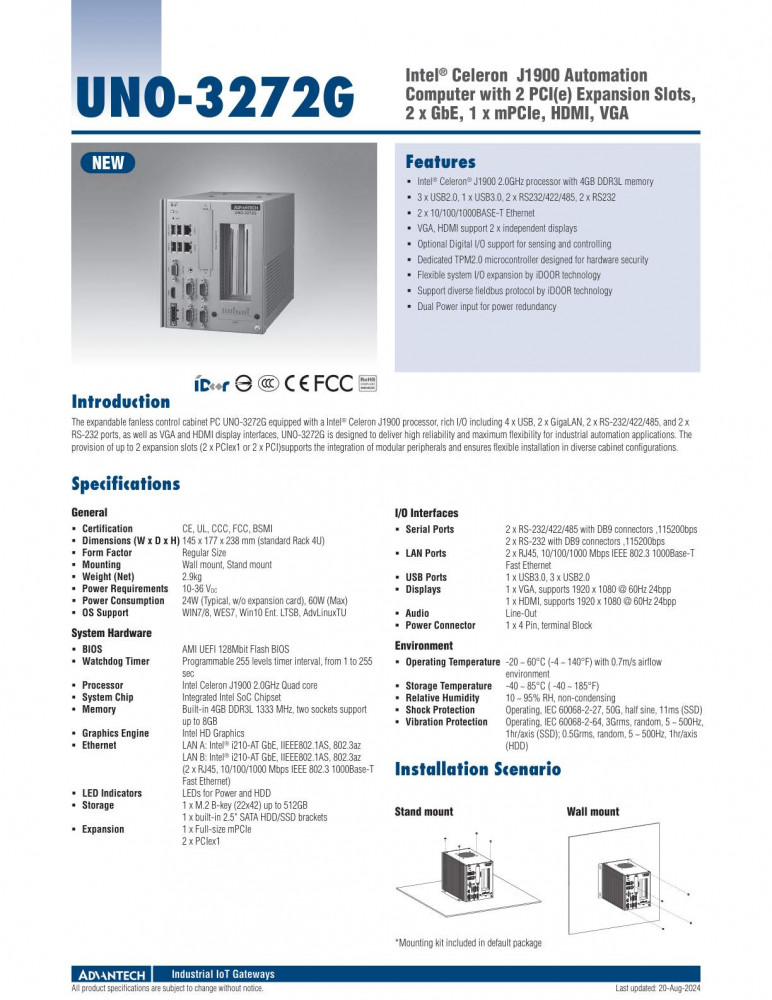 UNO-3272G product document page 1