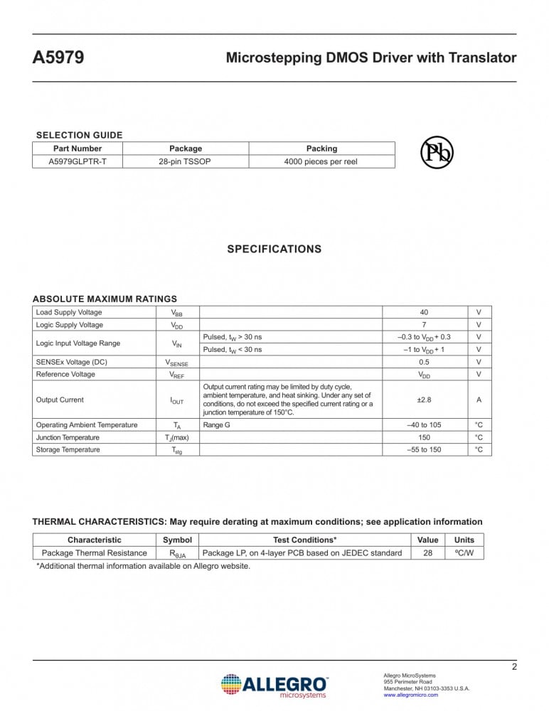 A5979GLPTR-T datasheet page 2