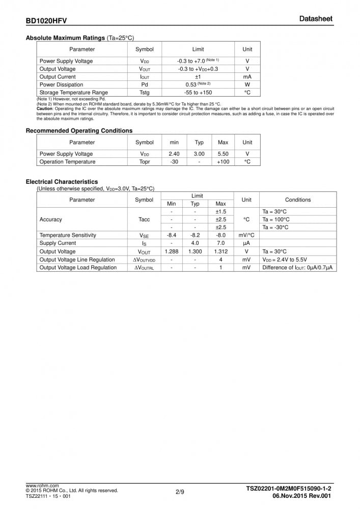 BD1020HFV-TR datasheet page 2