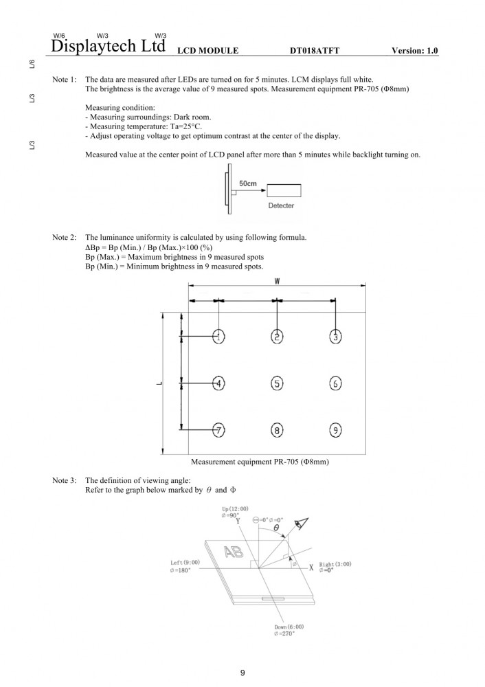 DT018ATFT specification page 10