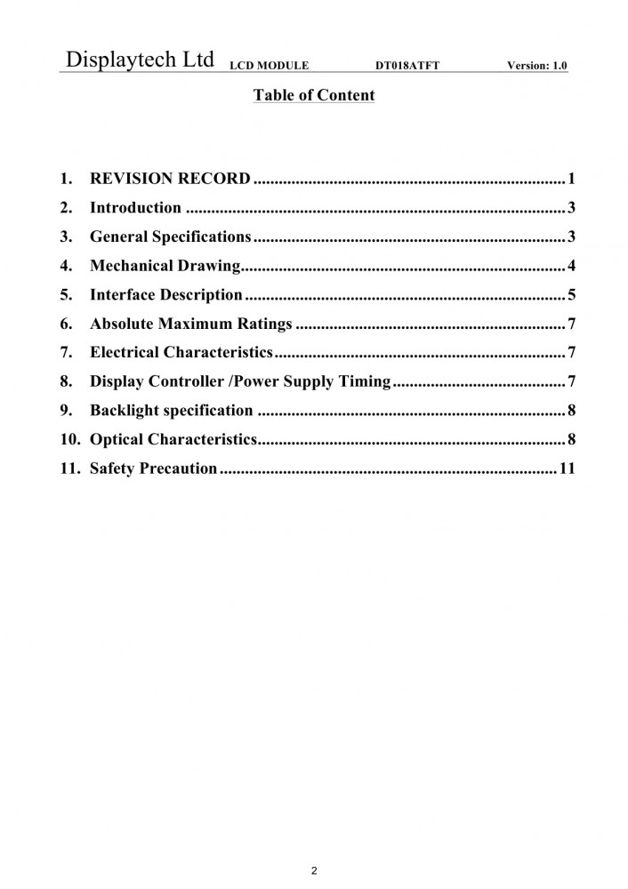 DT018ATFT specification page 3