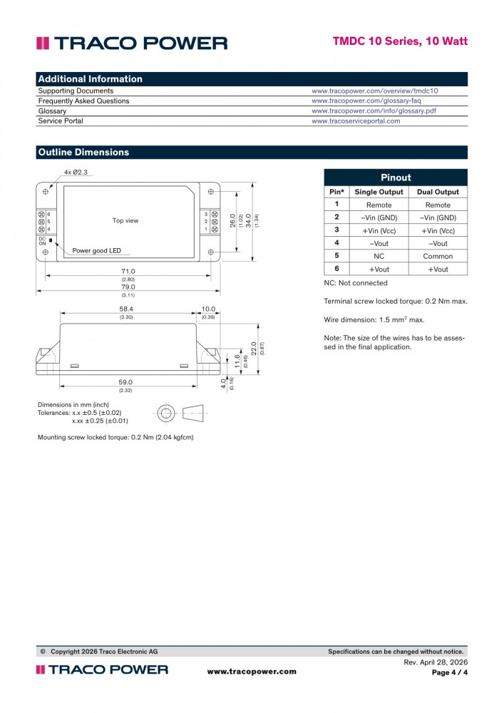 TMDC 10 series documentation page 4
