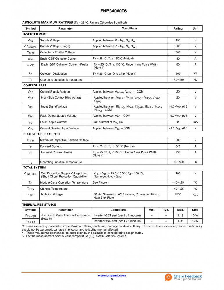 FNB34060T6 datasheet page 5