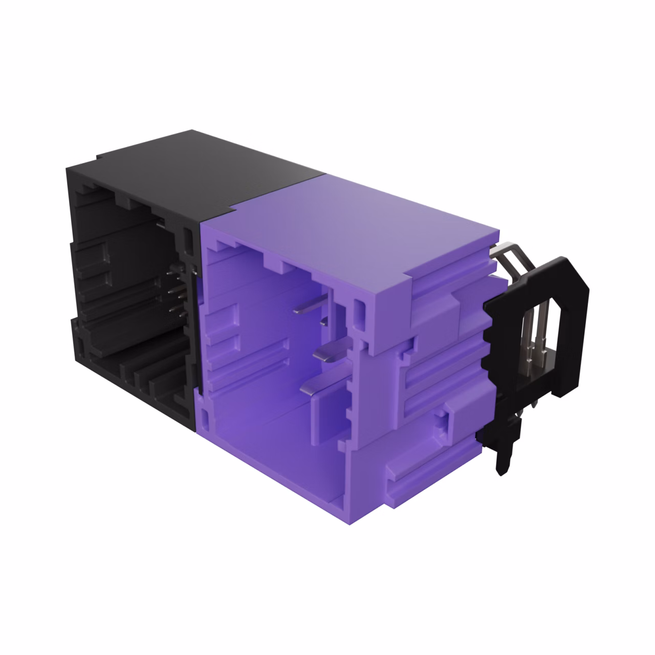 stAK50h 2 Bay Right-Angle Hybrid Header, 35 Circuits, Bay 1: 23 Circuits/Key 1/Dark Gray; Bay 2: 12 Circuits/Key 3/Purple; Tube for sale