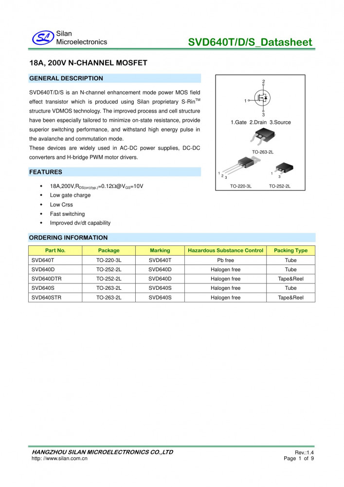 SVD640T datasheet page 1