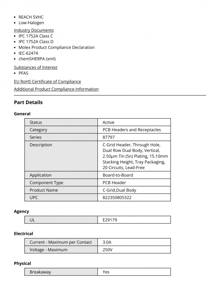 MOLEX 877970201 technical document page 2
